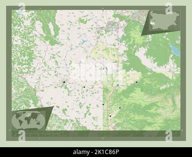 Kyustendil, province of Bulgaria. Open Street Map. Corner auxiliary ...
