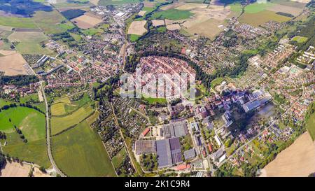 Aerial view of Wittstock an der Dosse, Middle Ages, round, townscape ...