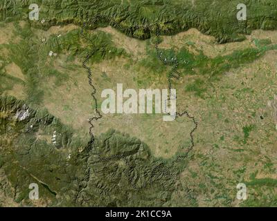 Plovdiv, province of Bulgaria. Low resolution satellite map. Locations ...