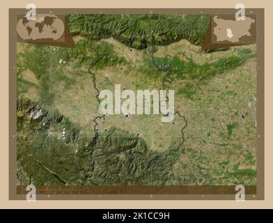 Plovdiv, province of Bulgaria. Low resolution satellite map Stock Photo ...