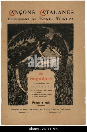Partitura musical del himno catalán Els Segadors. Barcelona, año 1932 ...
