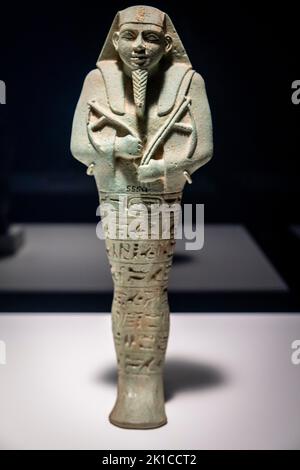 Ushabti of the Nubian king Aspelta, faience, Napata period, 593-568 BC ...