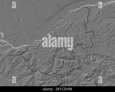 Ruse, province of Bulgaria. Elevation map colored in wiki style with ...