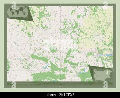 Shumen, province of Bulgaria. Open Street Map. Locations and names of ...