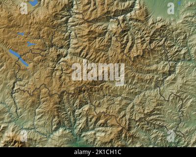 Smolyan, province of Bulgaria. Elevation map colored in wiki style with ...