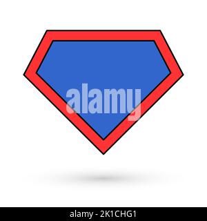 Shield graphic hero shadow icon, isolated comic shape concept symbol ...