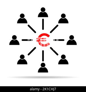 Employee engagement shadow vector icon, person flat web symbol design ...