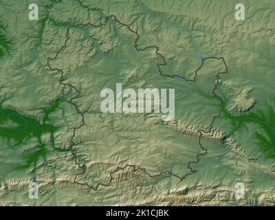 Targovishte, province of Bulgaria. Elevation map colored in wiki style ...