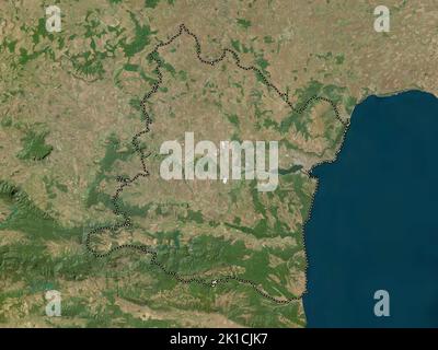 Varna, province of Bulgaria. Low resolution satellite map. Locations of ...