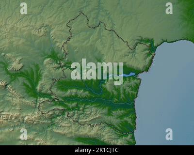 Varna, province of Bulgaria. Elevation map colored in wiki style with ...