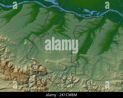 Vratsa, province of Bulgaria. Colored elevation map with lakes and ...