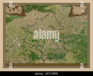 Yambol, province of Bulgaria. Low resolution satellite map. Locations ...