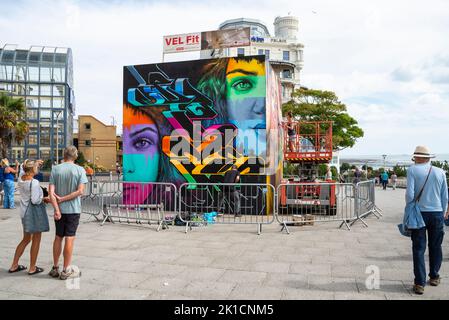 Southend City Jam event. Street artists are displaying their skills at ...