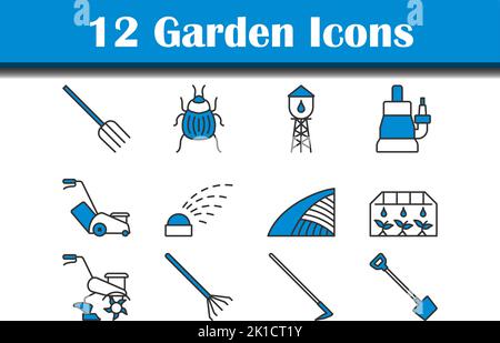 Garden Icon Set. Editable Bold Outline With Color Fill Design. Vector ...