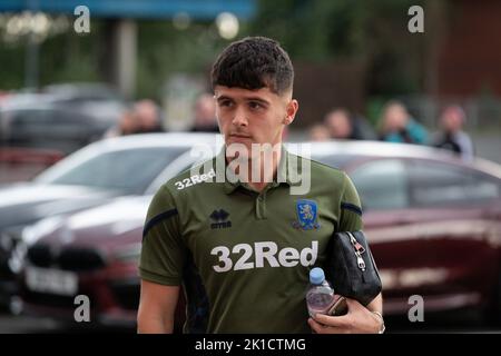 Ryan Giles #3 of Middlesbrough arrives at The Riverside Stadium ahead ...