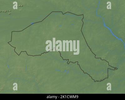 Sahel, region of Burkina Faso. Elevation map colored in wiki style with ...