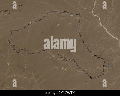 Sahel, region of Burkina Faso. Elevation map colored in sepia tones ...