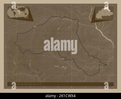 Sahel, region of Burkina Faso. Elevation map colored in wiki style with ...