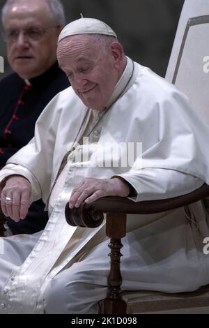 Vatican City, Vatican, 17 September 2022. Pope Francis arrives in a ...