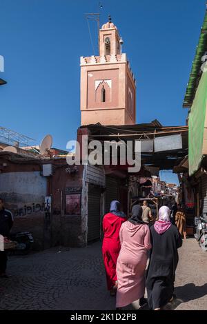 women walking down Derb Dabachi street, marrakesh, morocco, africa ...