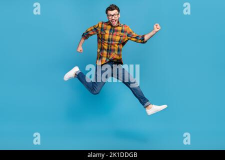 Full size photo of overjoyed delighted girl dancing have fun go to club ...