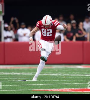 Lincoln, Nebraska, USA. 17th Sep, 2022. Oklahoma player #17 MARVIN MIMS ...