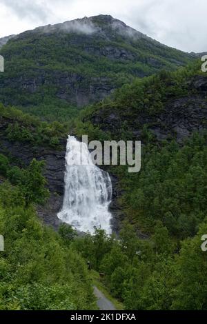 Fossen Bratte waterfall in Norway at fall time Stock Photo - Alamy