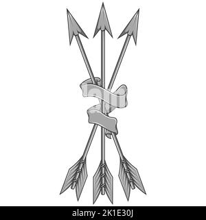 Vector Design of Three Arrows Wrapped in Ribbon, Arrows wrapped in ...