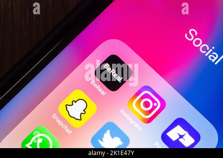 Vancouver, CANADA - Sep 3 2022: Snapchat Plus logo on iPhone. Snapchat ...