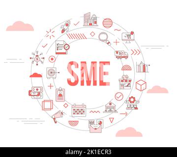 sme small medium enterprise concept for infographic template banner with four point list ...