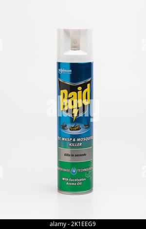 A tin of SC Johnson Raid fly and wasp killer Stock Photo - Alamy