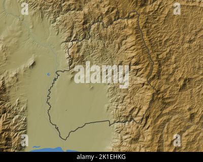 Bubanza, province of Burundi. Colored elevation map with lakes and ...