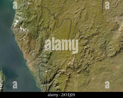 Bururi, province of Burundi. Low resolution satellite map. Locations of ...
