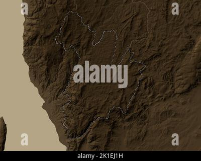 Bururi, province of Burundi. Colored elevation map with lakes and ...