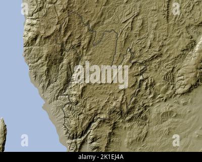 Bururi, province of Burundi. Colored elevation map with lakes and ...