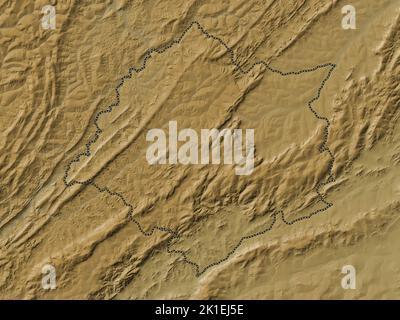Cankuzo, province of Burundi. Colored elevation map with lakes and ...