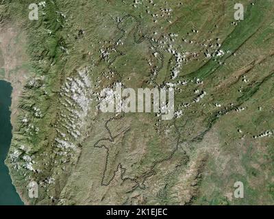 Gitega, province of Burundi. High resolution satellite map. Locations ...