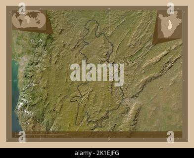 Gitega, province of Burundi. Low resolution satellite map Stock Photo ...