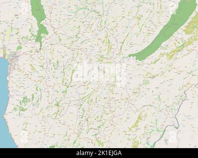 Gitega, province of Burundi. Open Street Map. Corner auxiliary location ...