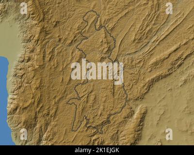 Gitega, province of Burundi. Elevation map colored in wiki style with ...
