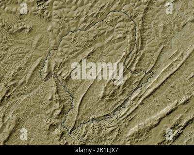 Karuzi, province of Burundi. Colored elevation map with lakes and ...