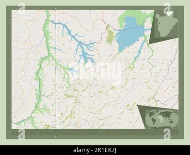 Kirundo, province of Burundi. Open Street Map. Corner auxiliary ...