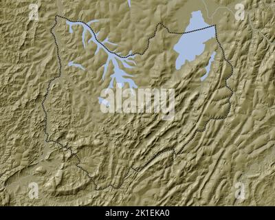 Kirundo, province of Burundi. Colored elevation map with lakes and ...