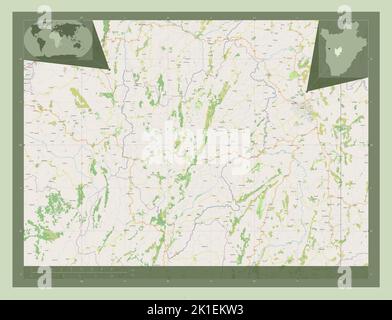 Mwaro, province of Burundi. Open Street Map. Locations and names of ...