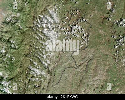 Mwaro, province of Burundi. High resolution satellite map. Locations ...