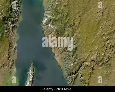 Rumonge, city of Burundi. Low resolution satellite map. Locations and ...