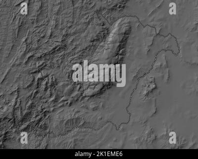 Rutana, province of Burundi. Grayscale elevation map with lakes and ...
