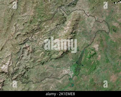 Rutana, province of Burundi. High resolution satellite map. Corner ...