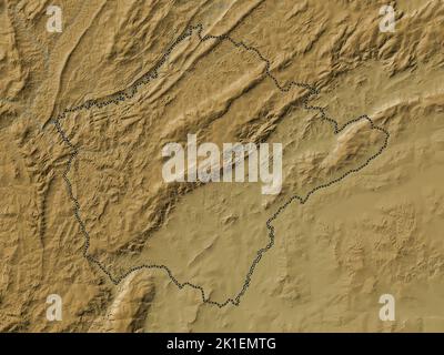 Ruyigi, province of Burundi. Colored elevation map with lakes and ...