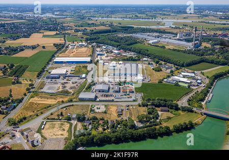 Aerial view, industrial park Industriepark Böskenstraße, TRIMET ...
